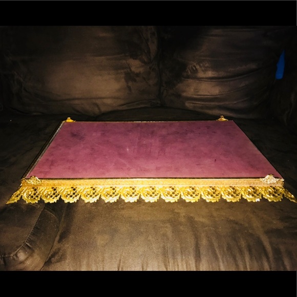 Vintage | Bath | Amazing Vtg Goldplated Footed Vanity Mirror Tray | Poshmark